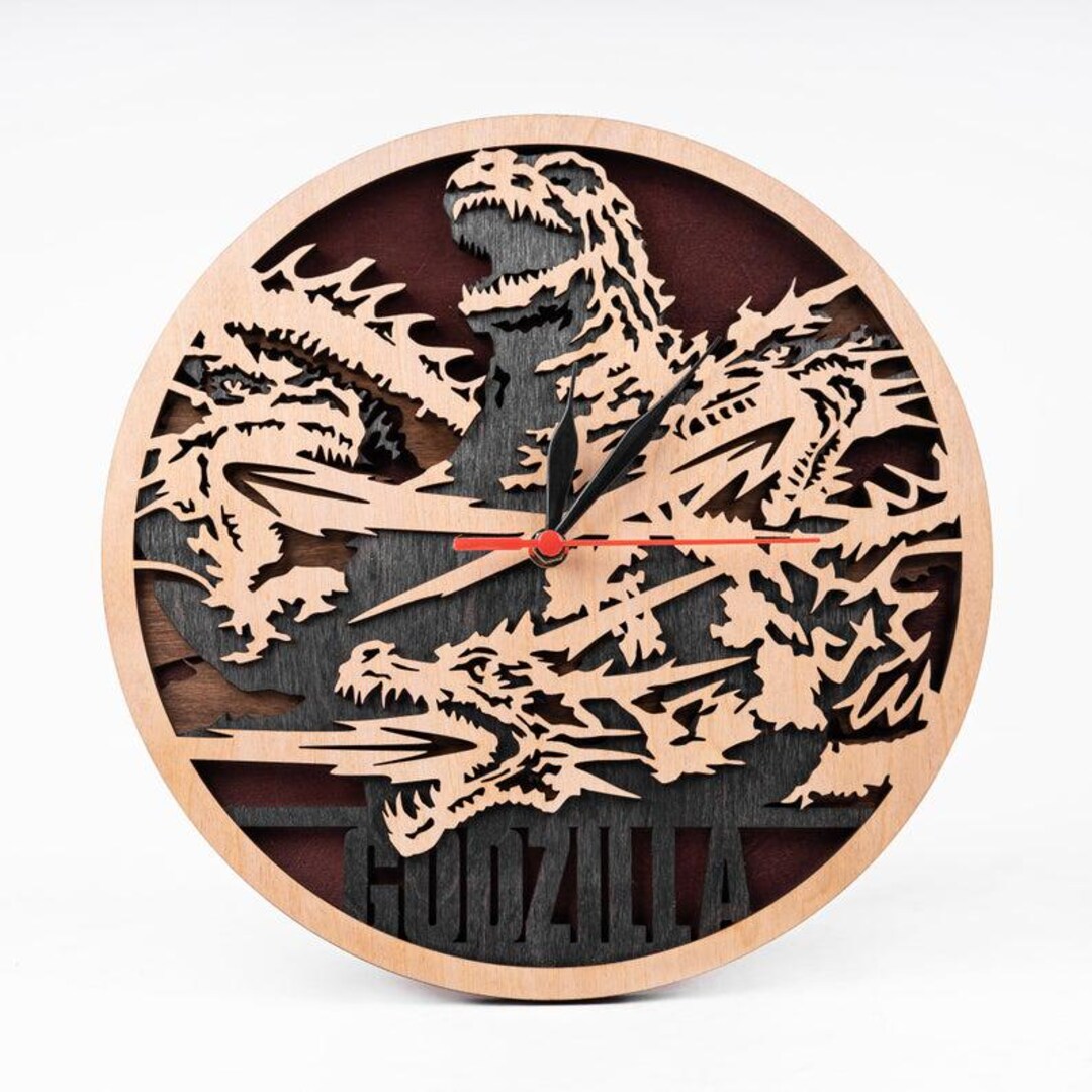 King of the Monsters 3D Layered Clock: Laser Cut Template (digital ...