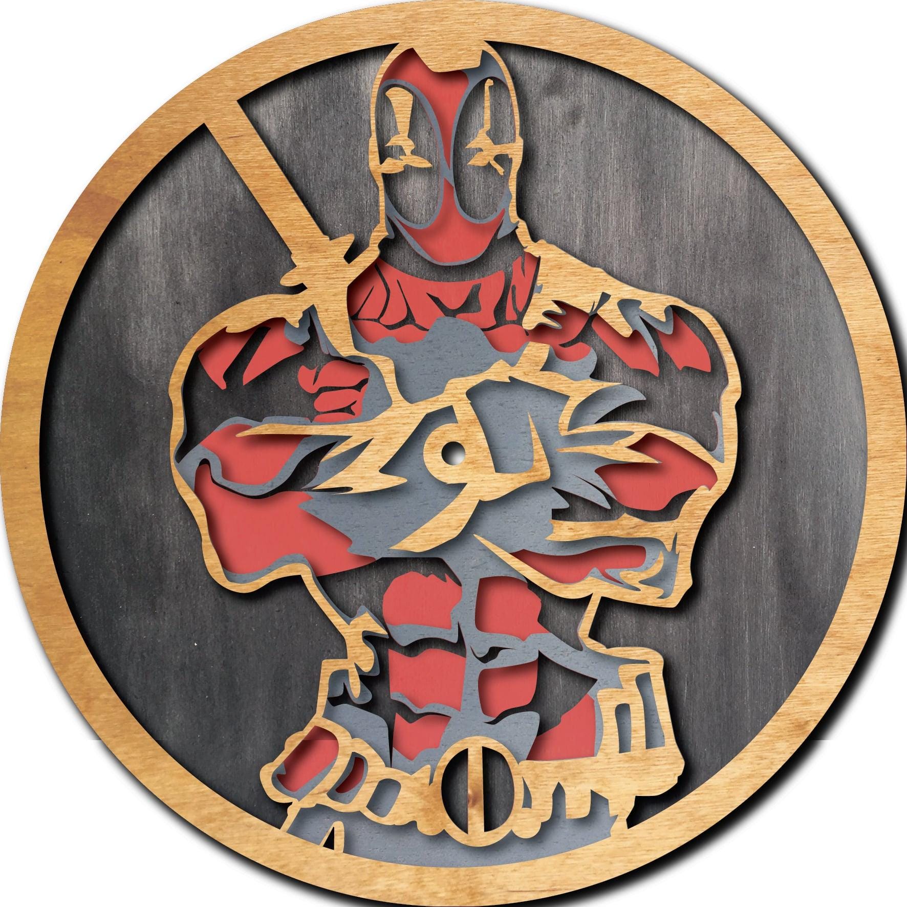 Deadpool SVG: 4-layer Superhero Laser Cut File (digital Download) - Etsy