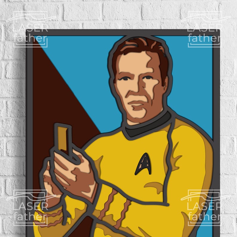 Captain Kirk SVG, Star Trek Laser Cut Files, James T. Kirk, Layered ...