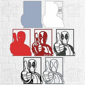 Deadpool Laser Cut, Comic Character SVG, 3D Multilayer Superhero, Paper ...
