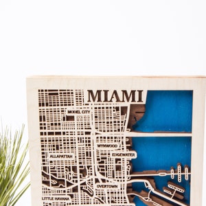 Miami SVG, 3D Laser Cut Map, Florida Cutout, City Digital Art, Layered ...