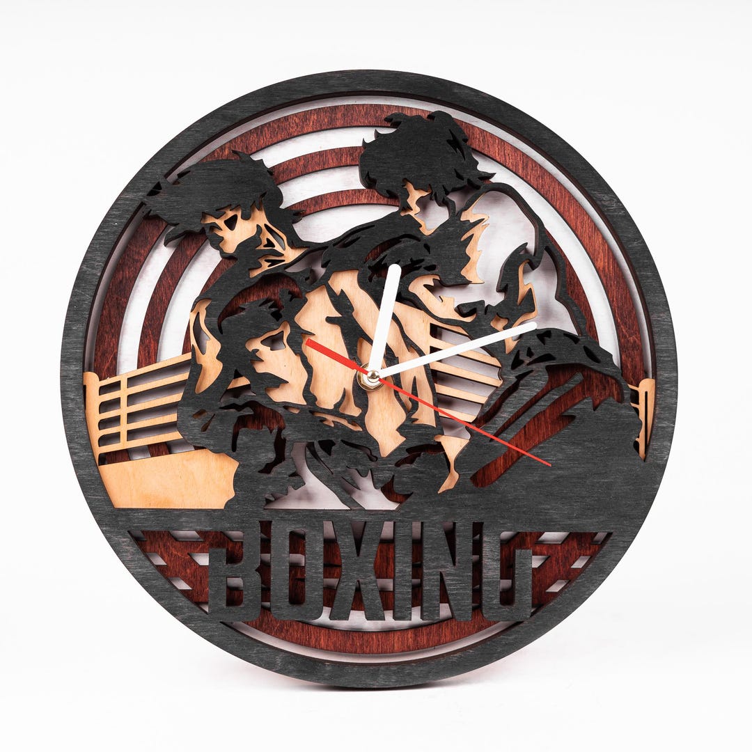 Boxing Clock SVG: Layered Wood Laser Cut File (digital Download) - Etsy