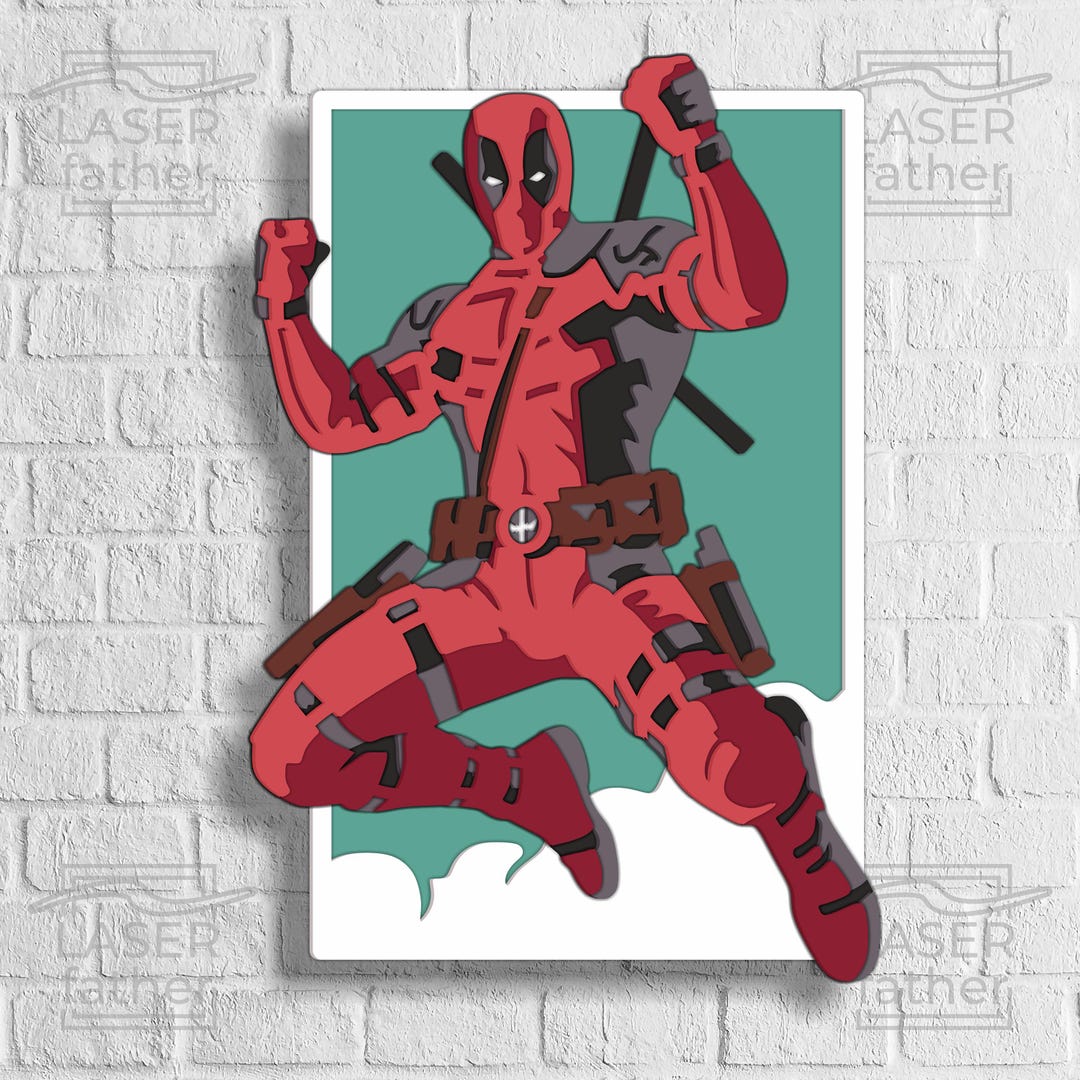 Deadpool SVG for Cricut, 3D Layered Design, Superhero Crafts, Plywood ...