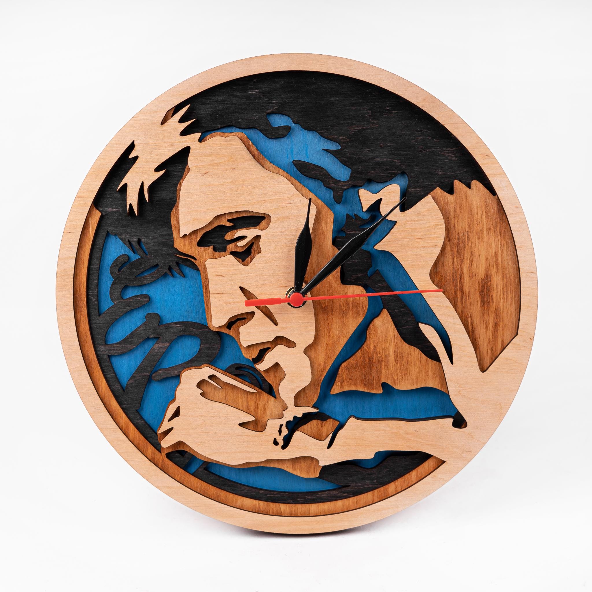 Elvis Presley Silhouette Clock SVG: Layered Laser Cut Wood Design ...