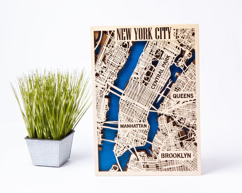 3D New York City Map SVG: Multilayer Laser Cut File (digital Download ...