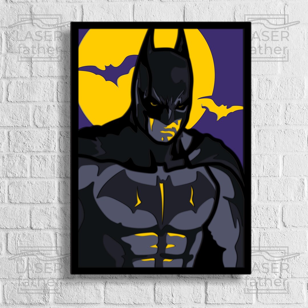 3D Dark Knight SVG: Multilayer Superhero Laser Cut File (digital ...