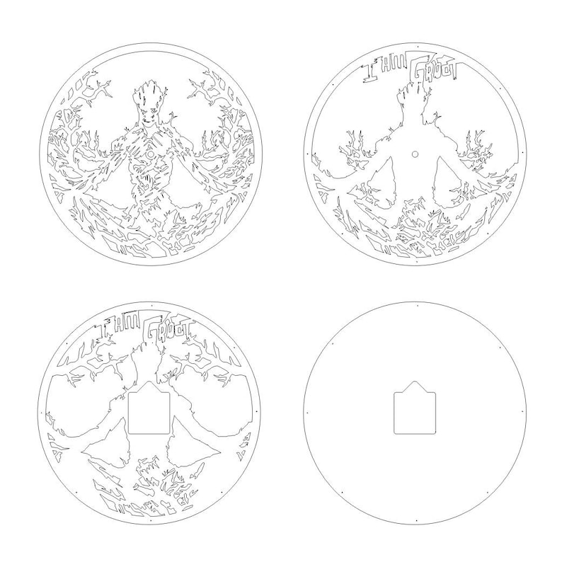 Groot Clock SVG: Guardians of the Galaxy Laser Cut File (digital ...