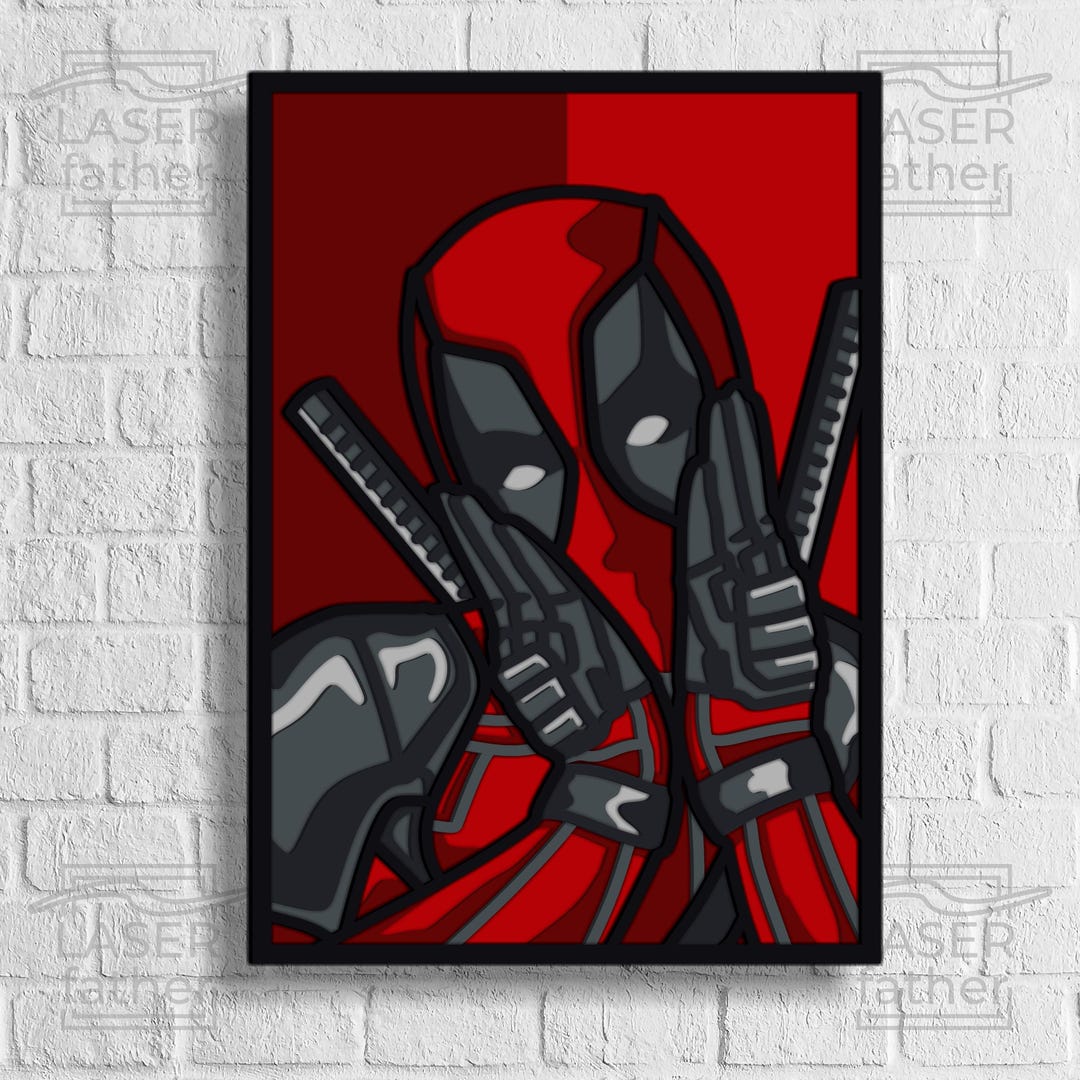 3D Deadpool Paper Crafts, Comic Character SVG, Laser Cutting Design ...