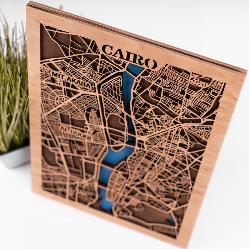 Cairo Map, Multilayer SVG, Egypt Decor, Laser Cutting, Cricut Machine ...