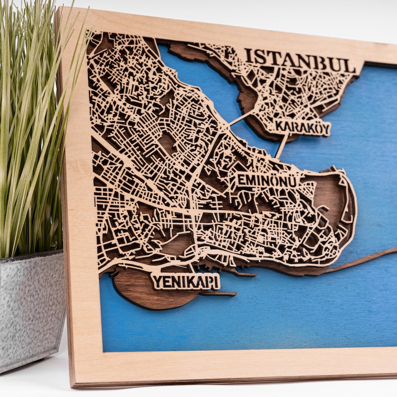 Istanbul Map, Vector Laser Cut, Wooden Cutouts, Turkish Design, Layered ...
