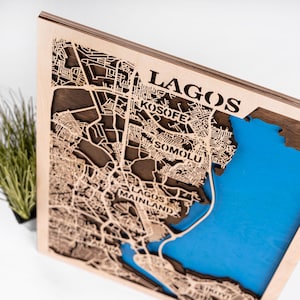 Lagos Art, Nigeria SVG, Laser Cut Wood Map, 3D Cricut Project, Layered ...
