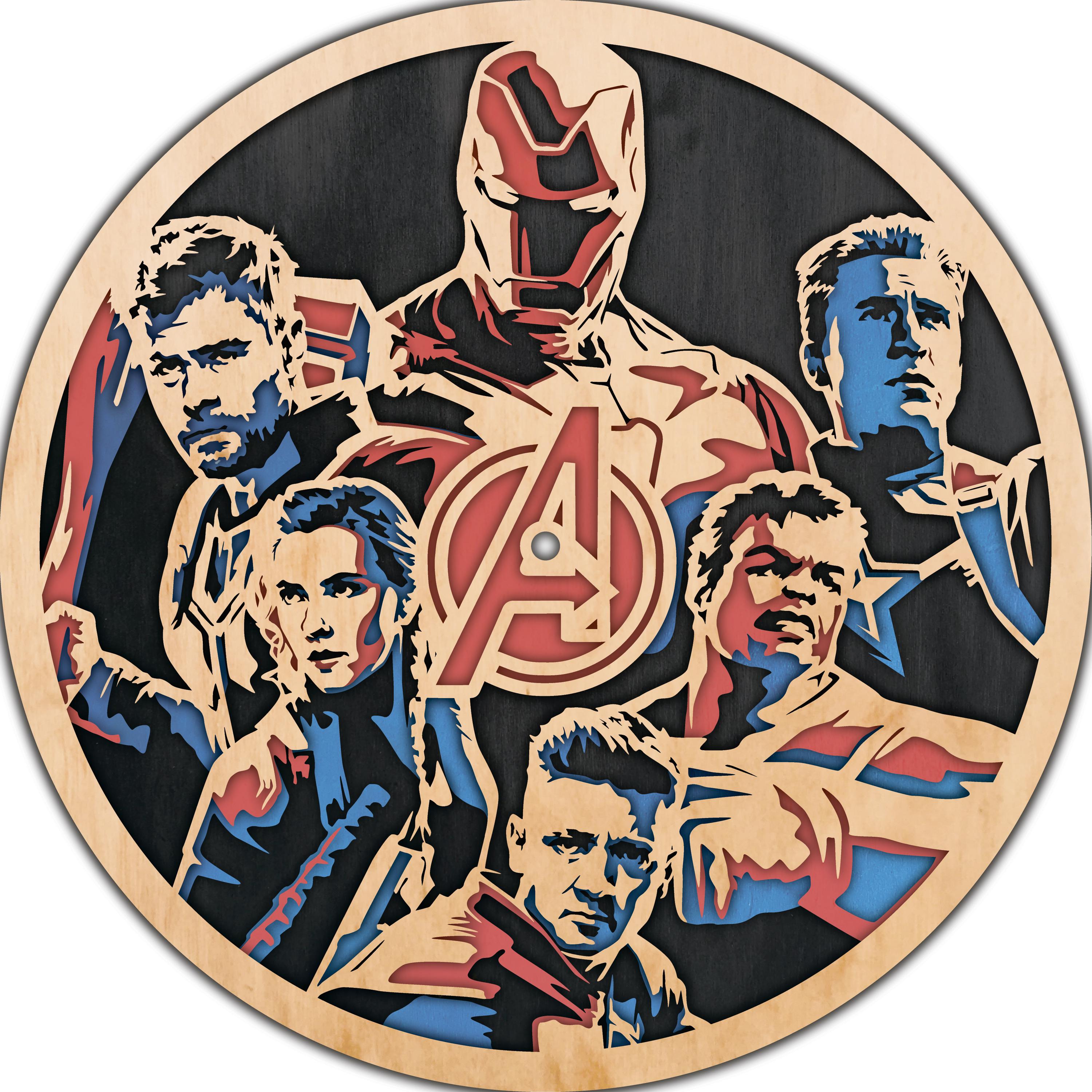 Avengers SVG, Superhero Laser Cut, 3D Layered Crafts, Comic Character ...