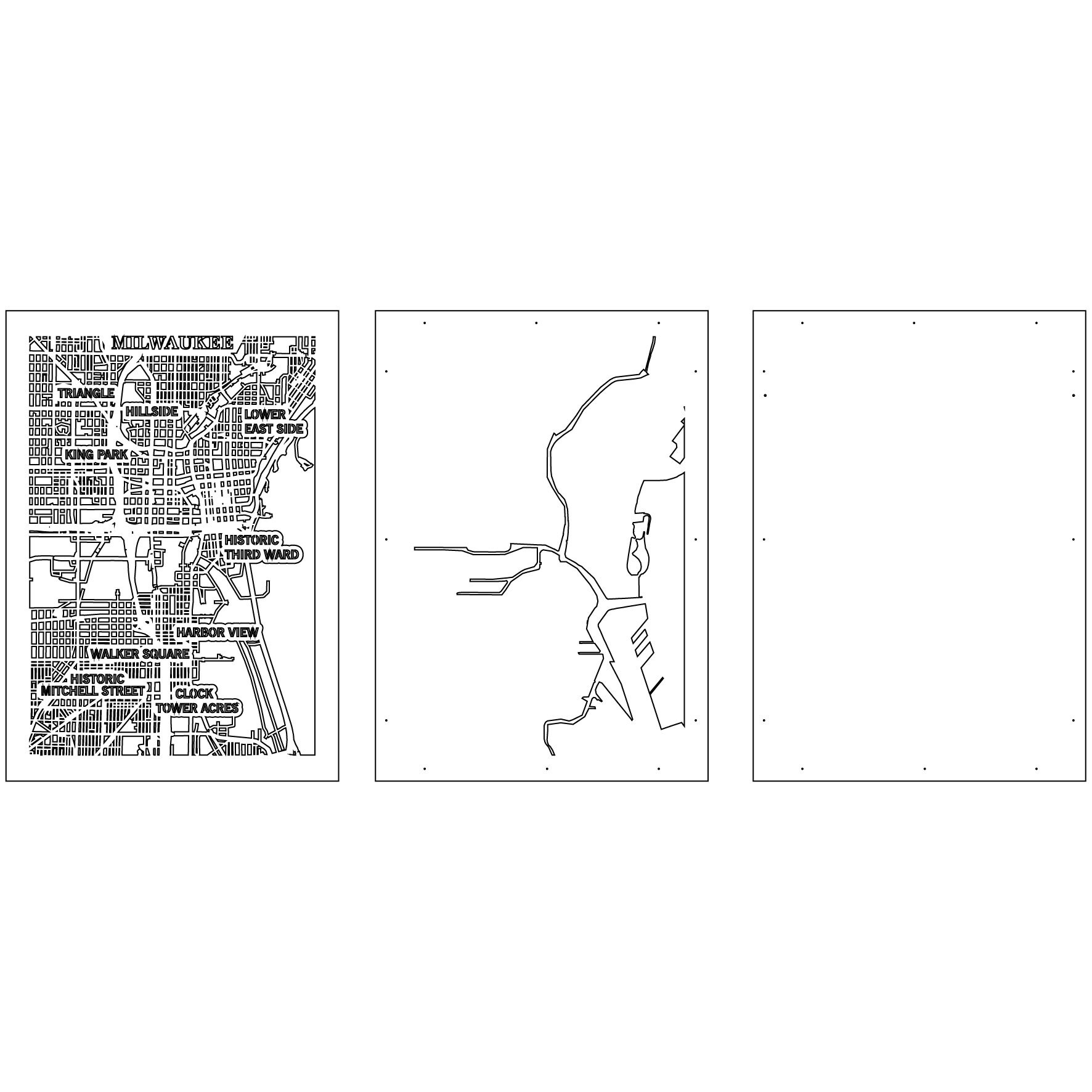 Milwaukee Map, Multilayer Laser Cut, Wisconsin SVG, United States DXF ...