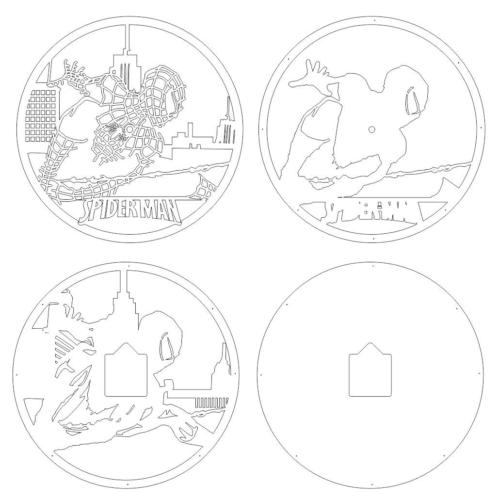 Spider-man Clock SVG: Layered Superhero Laser Cut Template (digital ...