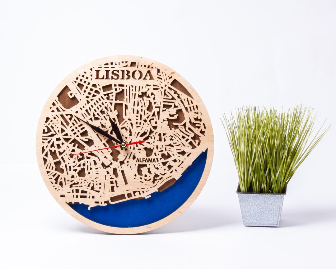 Lisbon Portugal Map: Laser Cut City Clock File (digital Download) - Etsy