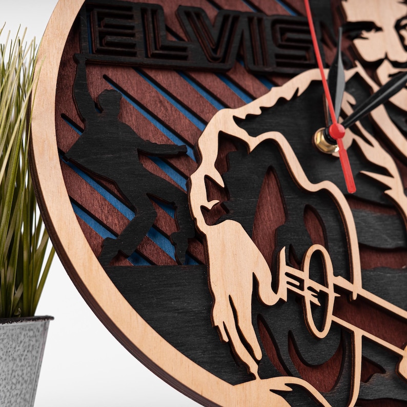 Elvis Presley Laser Cut Clock: Multilayer Plywood Design (digital Files ...