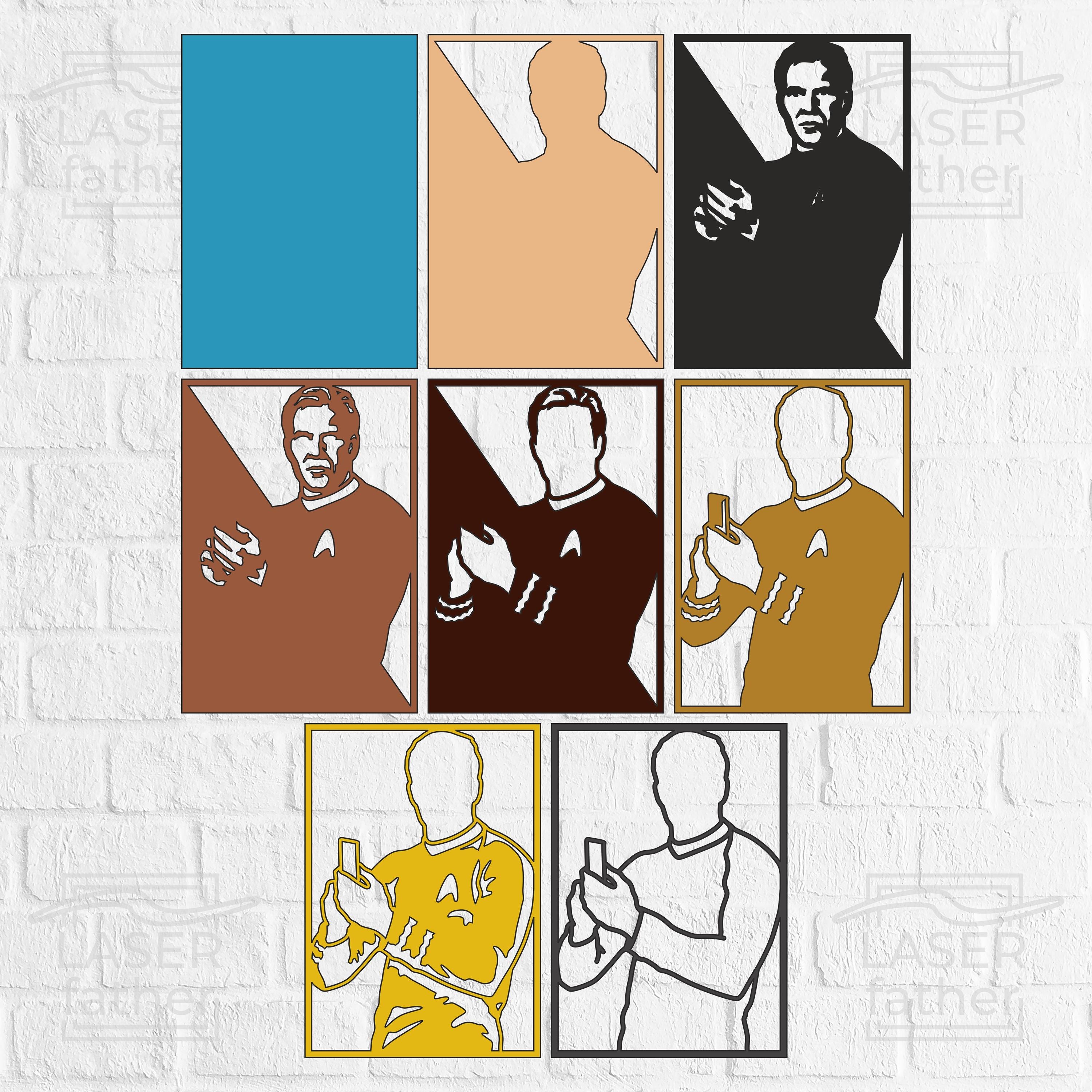Captain Kirk SVG, Star Trek Laser Cut Files, James T. Kirk, Layered ...