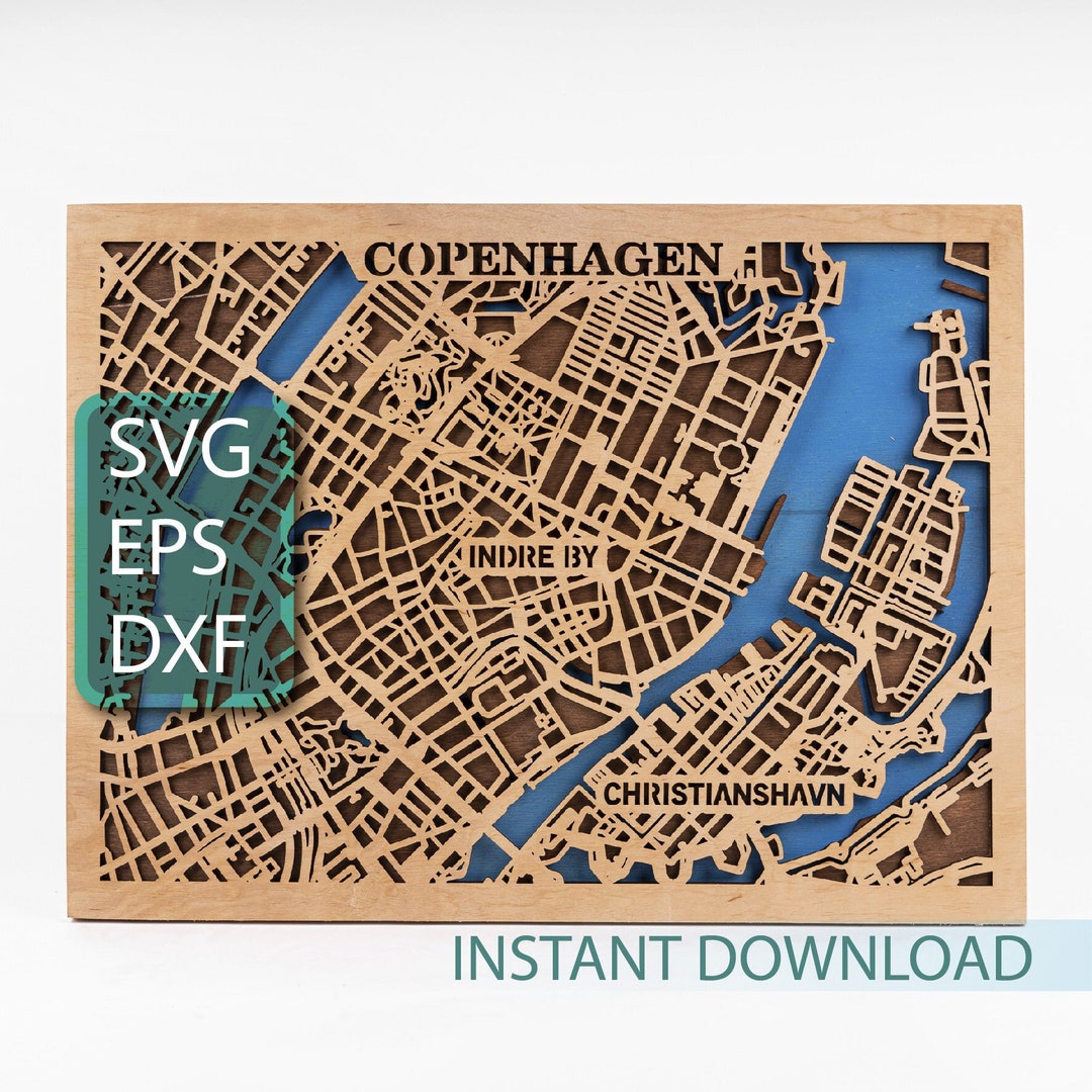 Copenhagen Map SVG: Multilayer Laser Cut File (digital Download) - Etsy