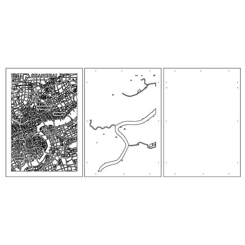 Shanghai Map, China SVG, Asian Wall Art, Multilayer Laser Cut File ...
