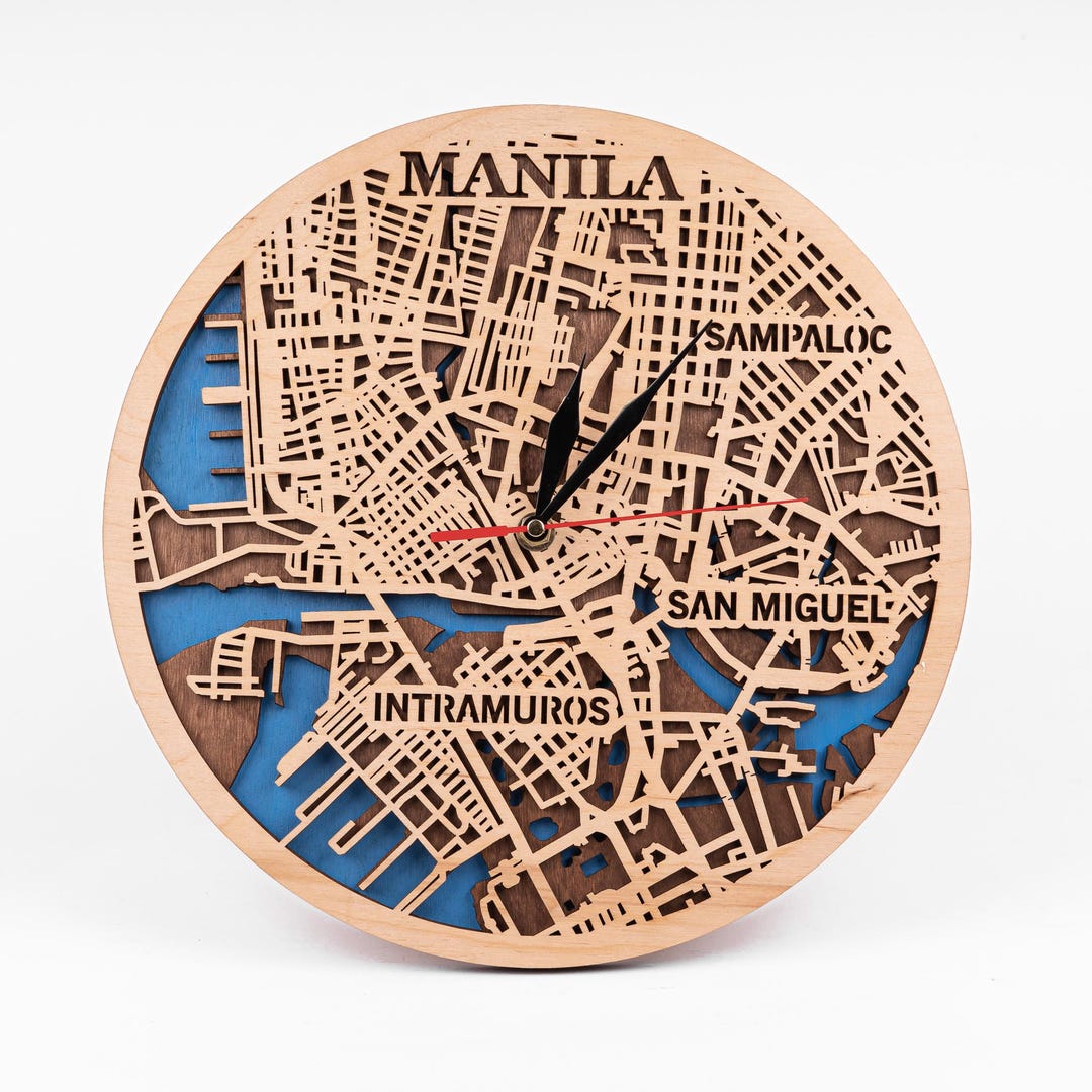 Mapa de la ciudad de Manila: Madera contrachapada 3D cortada a láser ...