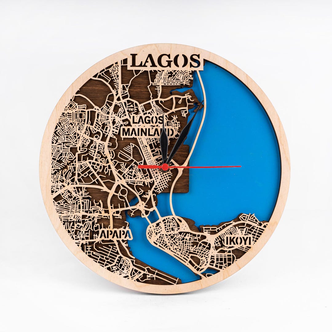 Lagos Map, Layered Wooden SVG, Nigeria Art, African City, Laser Cutout ...