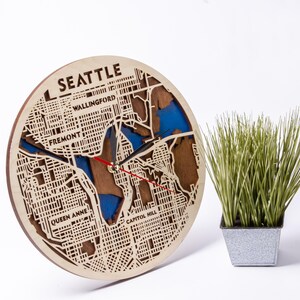Seattle SVG, 3D Laser Cut Map, Washington State Art, Layered Wood ...