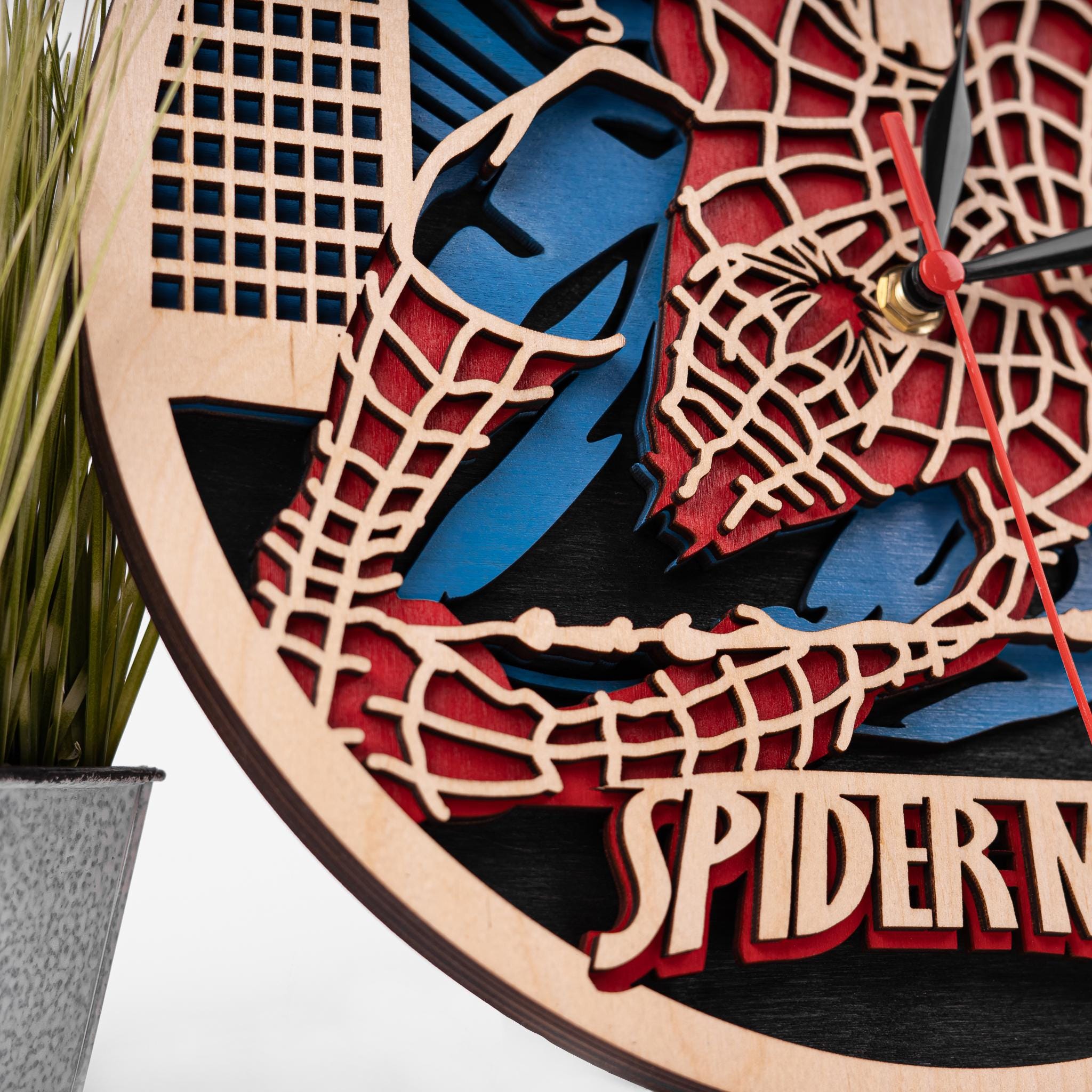 Spider-man Clock SVG: Layered Superhero Laser Cut Template (digital ...