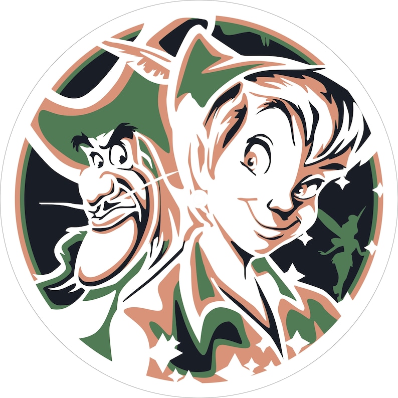 Peter Pan SVG, Captain Hook SVG, Neverland Design, Multilayered Laser ...