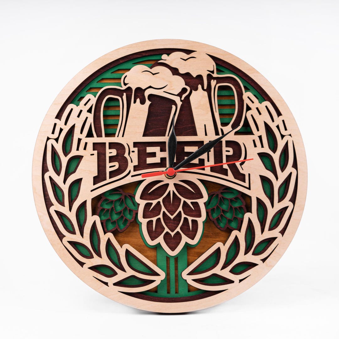 Beer Clock SVG: 3D Bar Decor Laser Cut File (digital Download) - Etsy