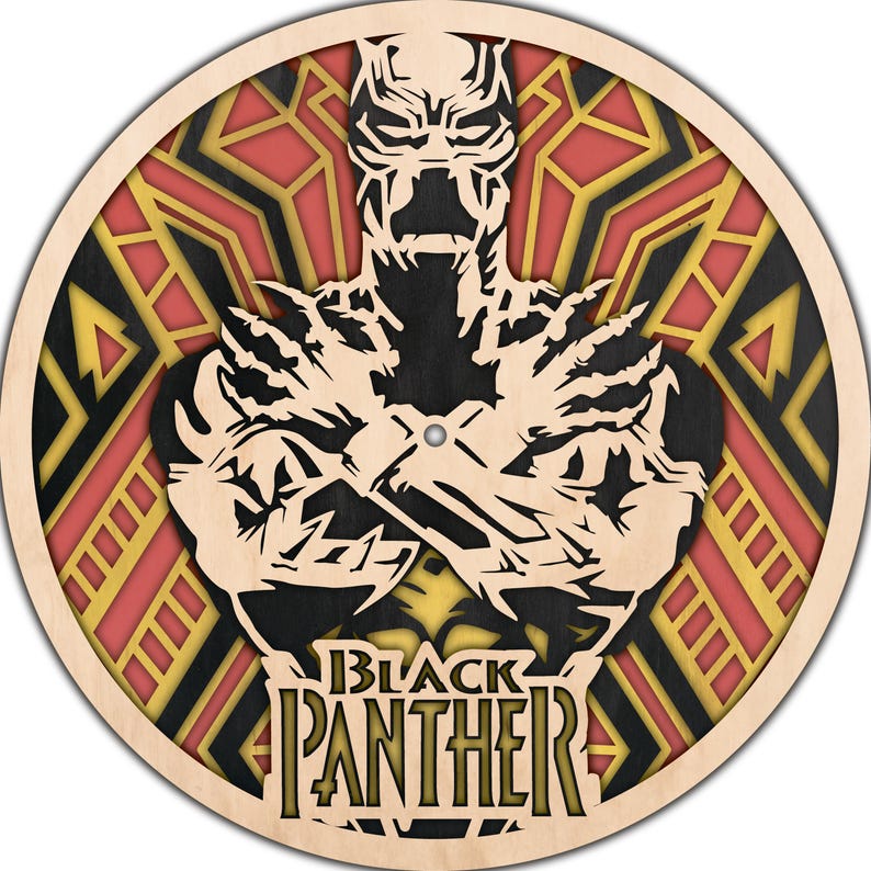 Black Panther 3D Layered Clock: Laser Cut File (SVG, AI, CDR) - Etsy