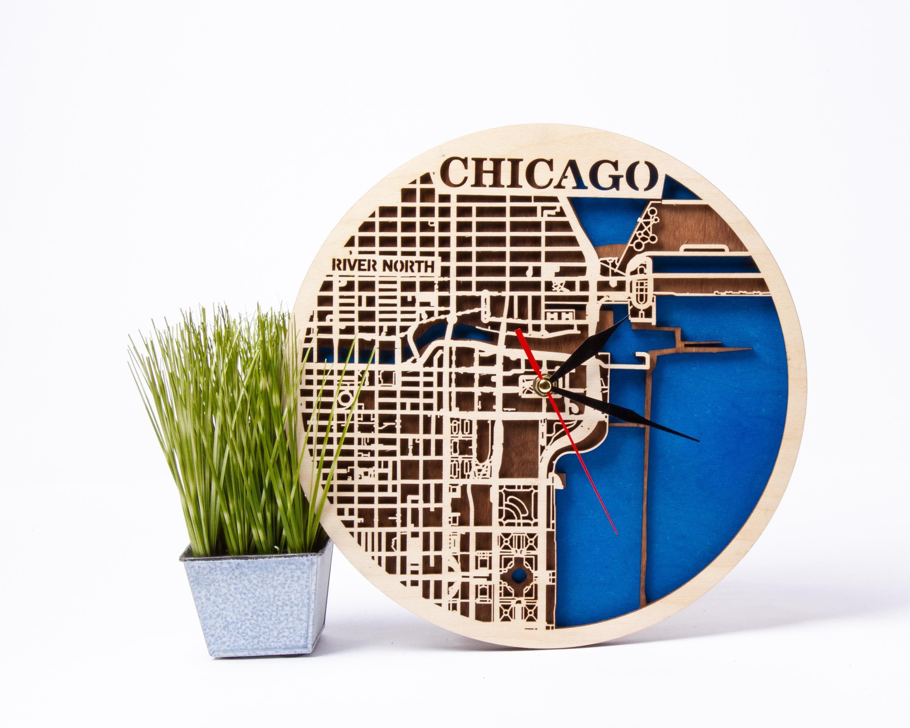 Chicago Wood Map, City SVG, Layered Cut Files, Michigan Designs, 3D USA ...