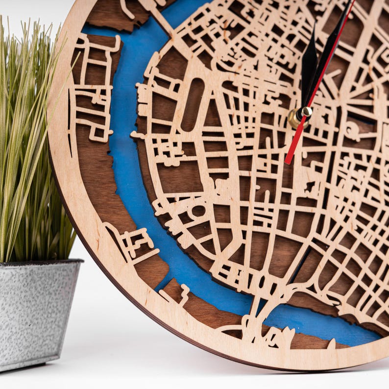 Bangkok Thailand Map Clock: 3D Layered Wood Cutout (digital Download ...