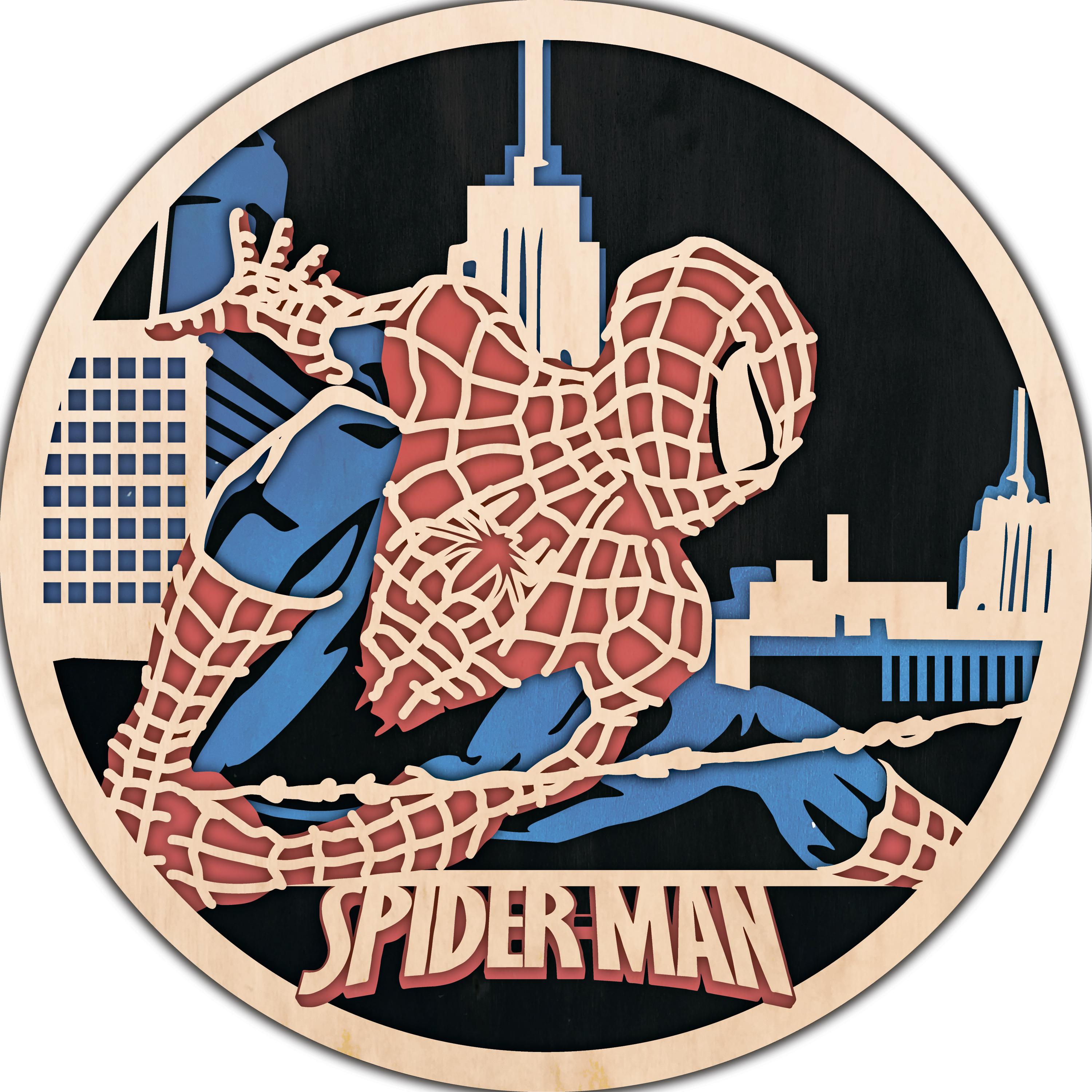 Spider-man Clock SVG: Layered Superhero Laser Cut Template (digital ...