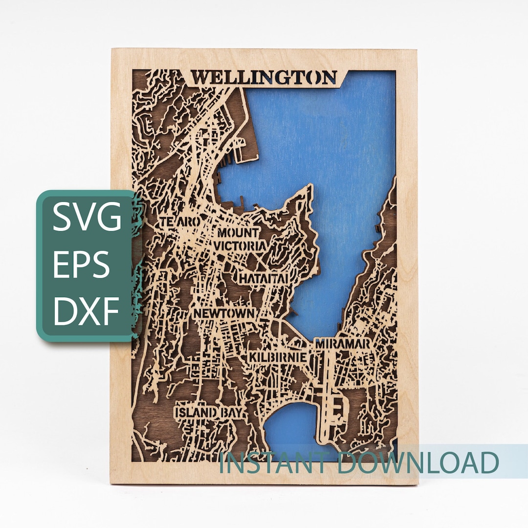 Wellington New Zealand Map: 3D Layered Laser Cut Files (SVG, DXF) - Etsy