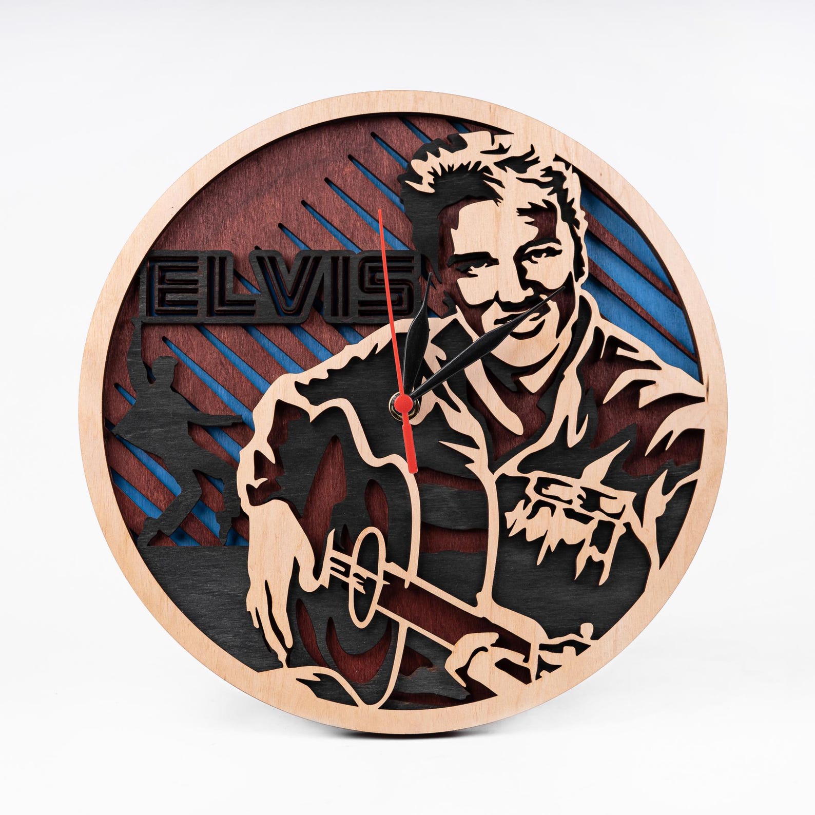 Elvis Presley Laser Cut Clock: Multilayer Plywood Design (digital Files ...