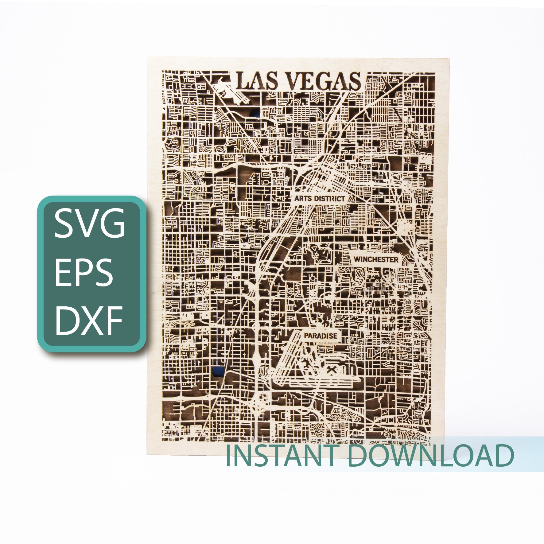 Las Vegas SVG, Laser Cut Wood Map, Layered Design, Digital File, 3D ...