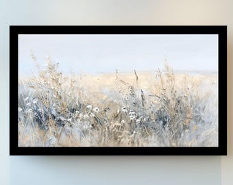 Samsung Frame TV Art, Spring Wildflower Field, Flower Meadow, Warm Tone ...