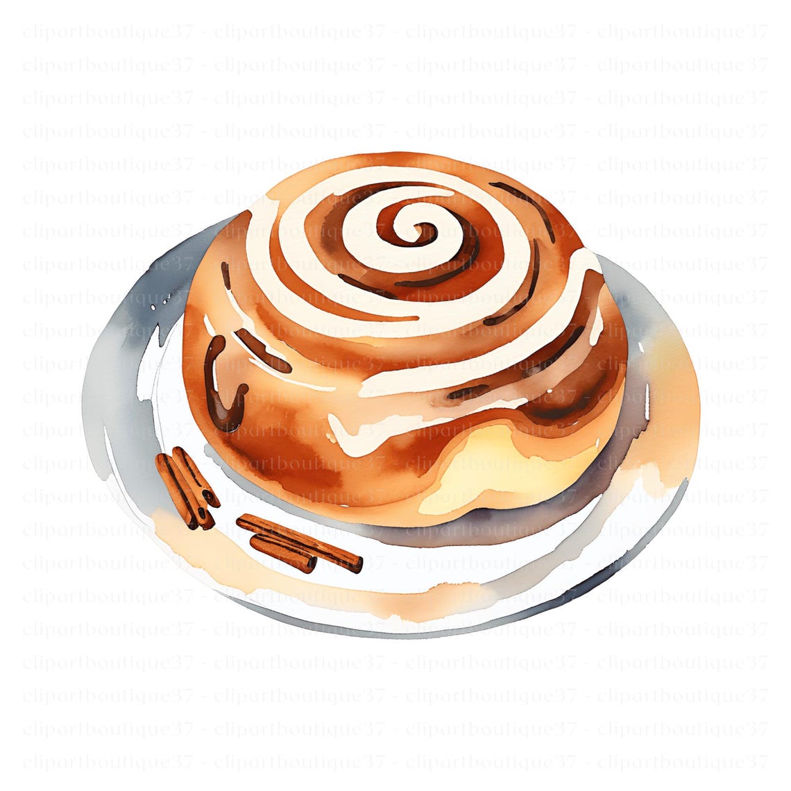 16 Cinnamon Buns Clipart, Cinnamon Buns Images, Printable Watercolor ...