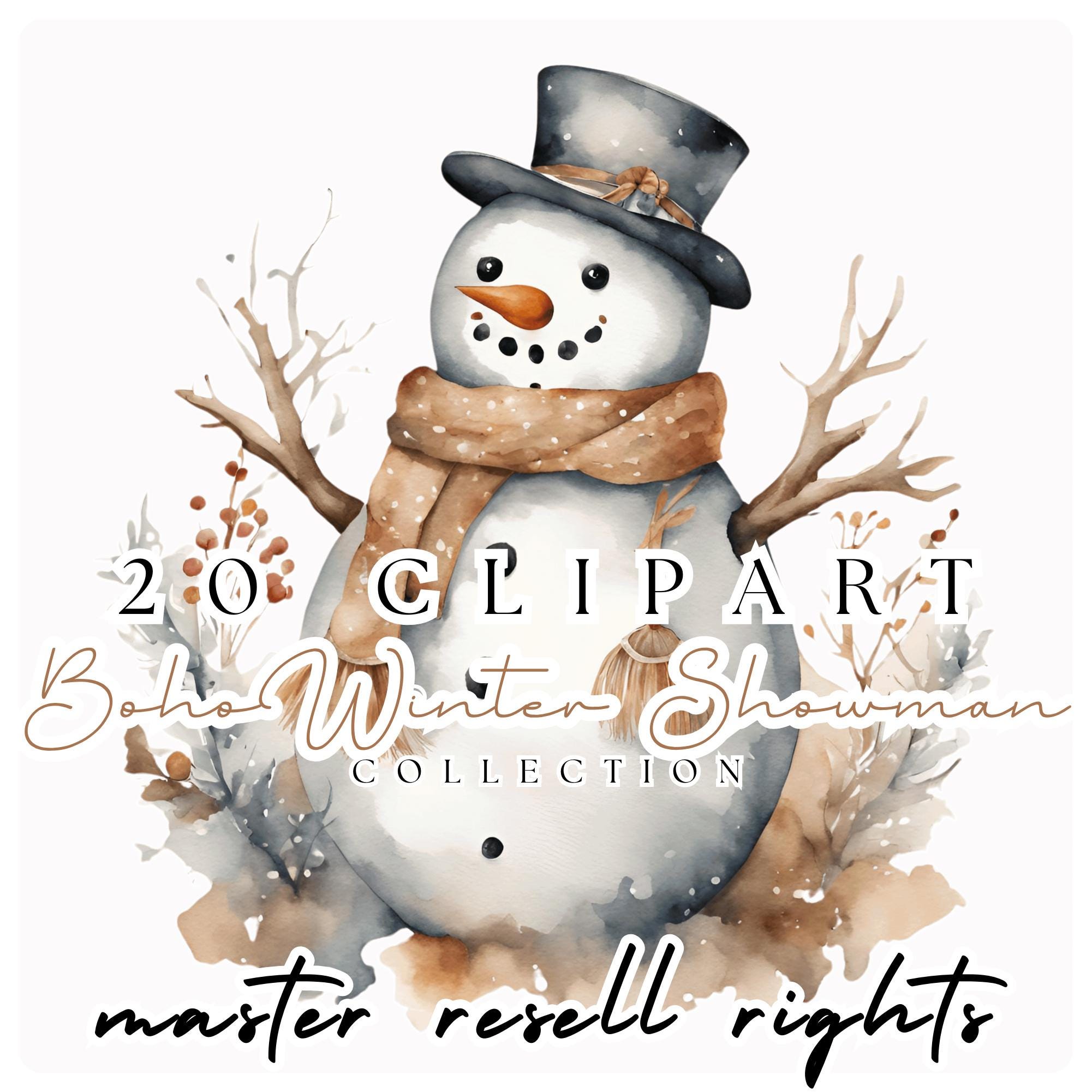 MRR PLR Clipart Bundle, 20 Boho Winter Showman Clipart, Printable ...