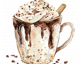 12 Cozy Season Winter Mugs Clipart, Christmas Hot Chocolate Clipart ...