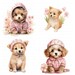 12 Puppy With Flower Clipart, Dog Clipart, Cute Dog Images, Puppies ...
