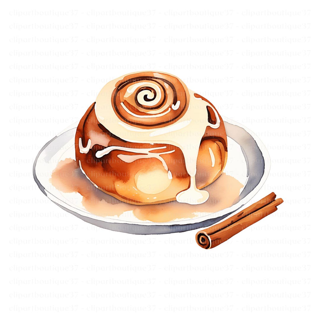 16 Cinnamon Buns Clipart, Cinnamon Buns Images, Printable Watercolor ...