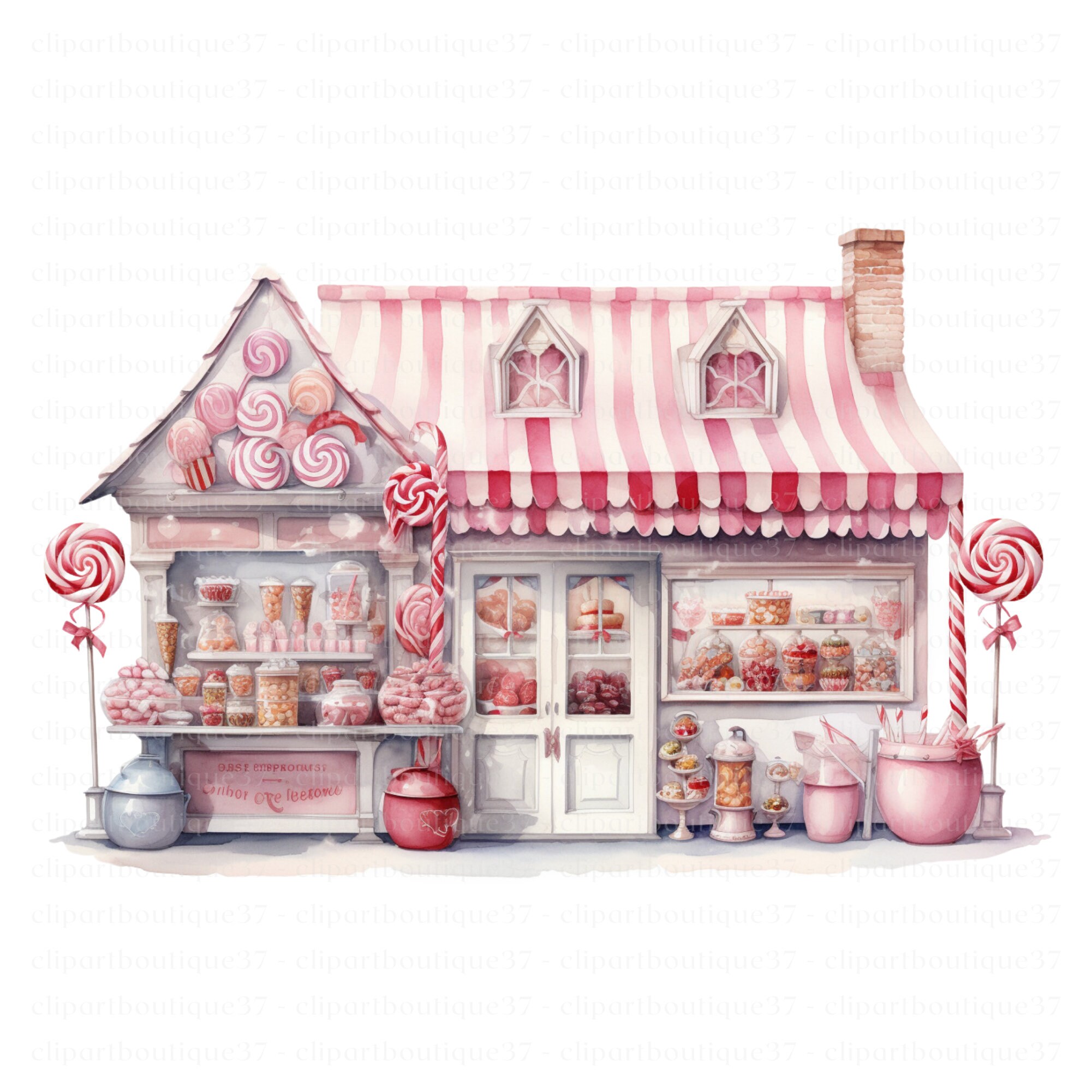 12 Candy Shop Clipart, Sweet Bakery Shop Images, Vintage Candy Cart ...