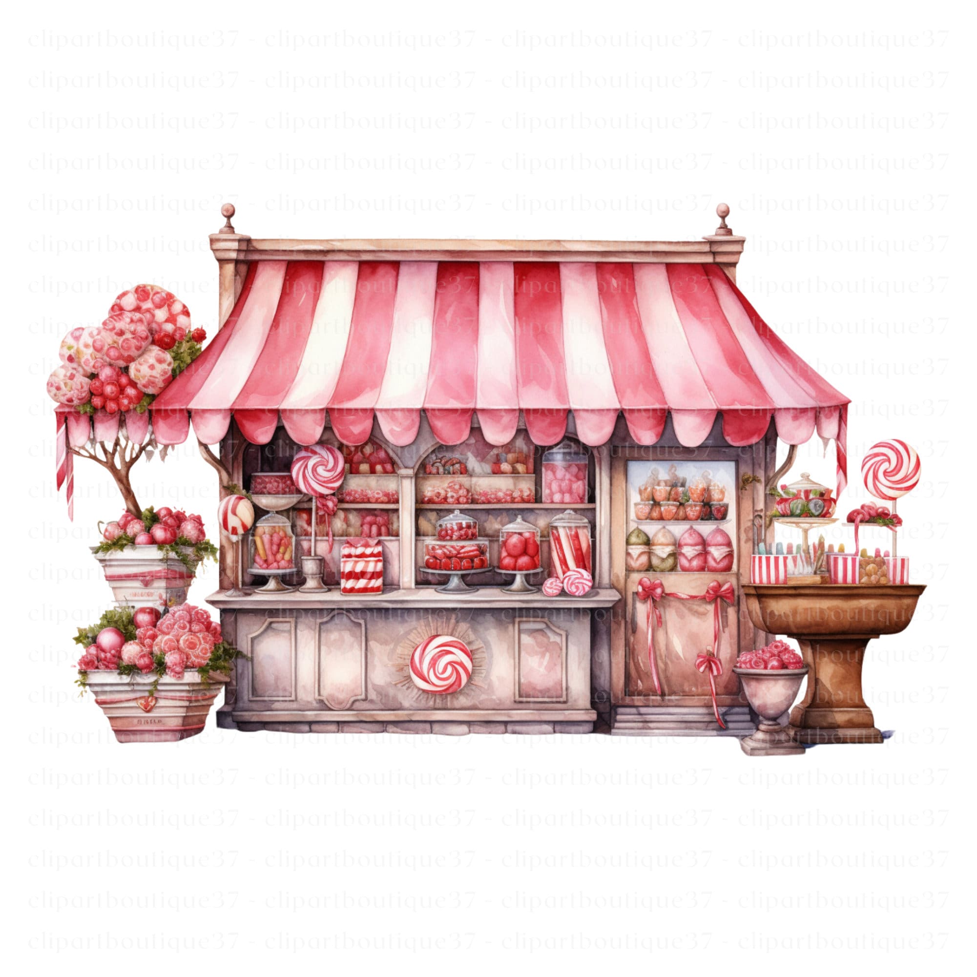 12 Candy Shop Clipart, Sweet Bakery Shop Images, Vintage Candy Cart ...
