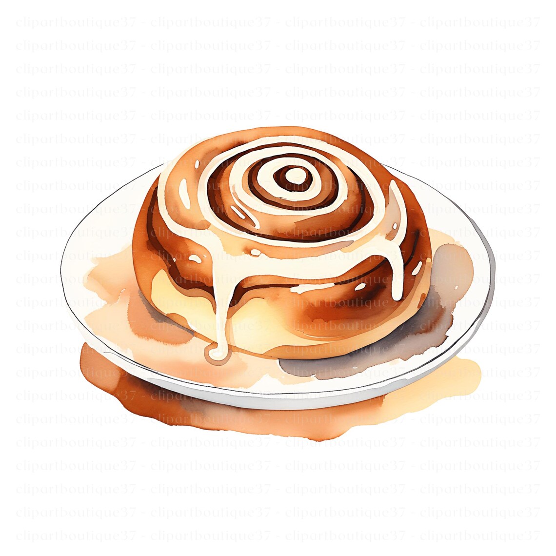 16 Cinnamon Buns Clipart, Cinnamon Buns Images, Printable Watercolor ...