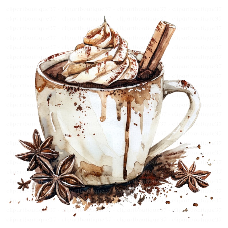 12 Cozy Season Winter Mugs Clipart, Christmas Hot Chocolate Clipart ...