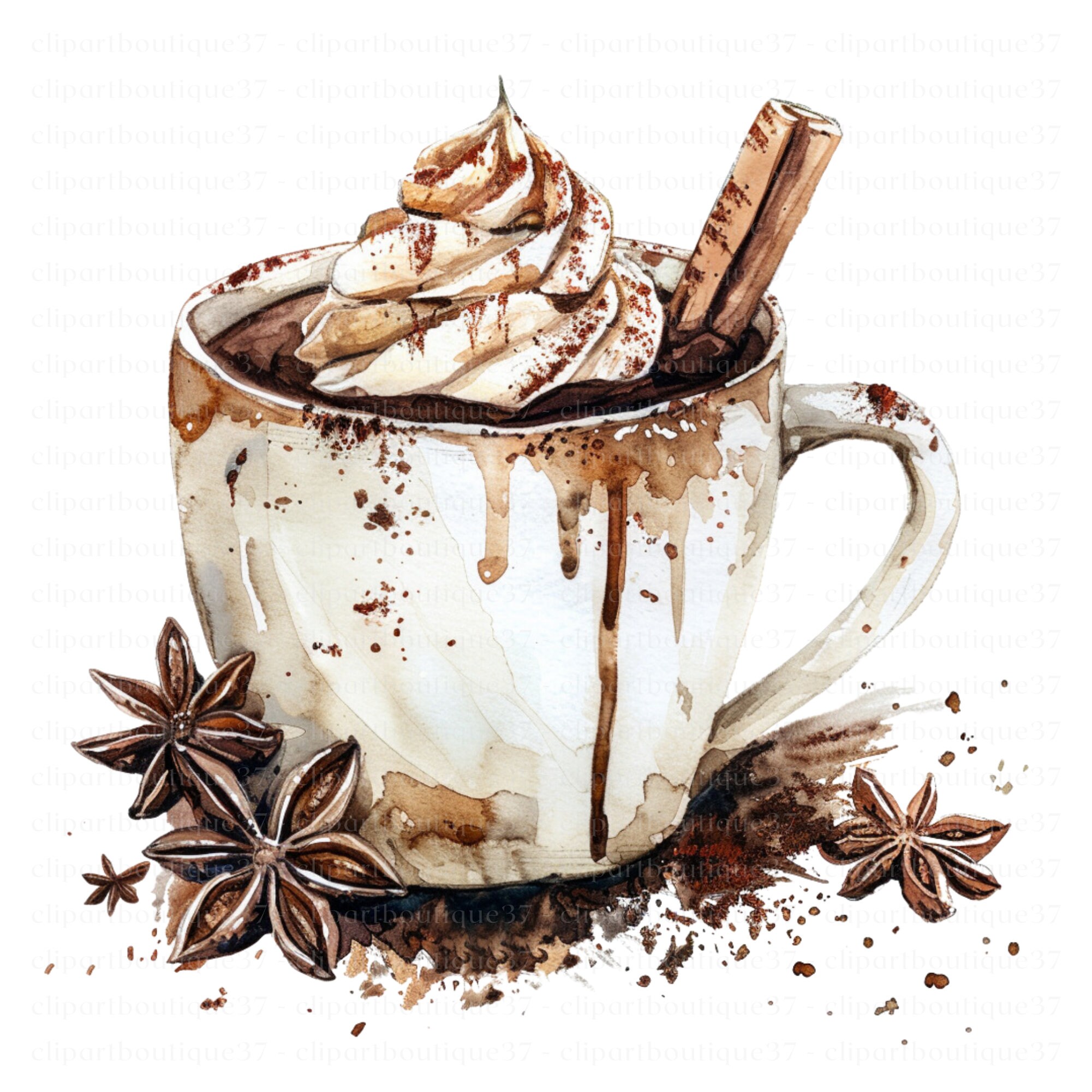 12 Cozy Season Winter Mugs Clipart, Christmas Hot Chocolate Clipart ...