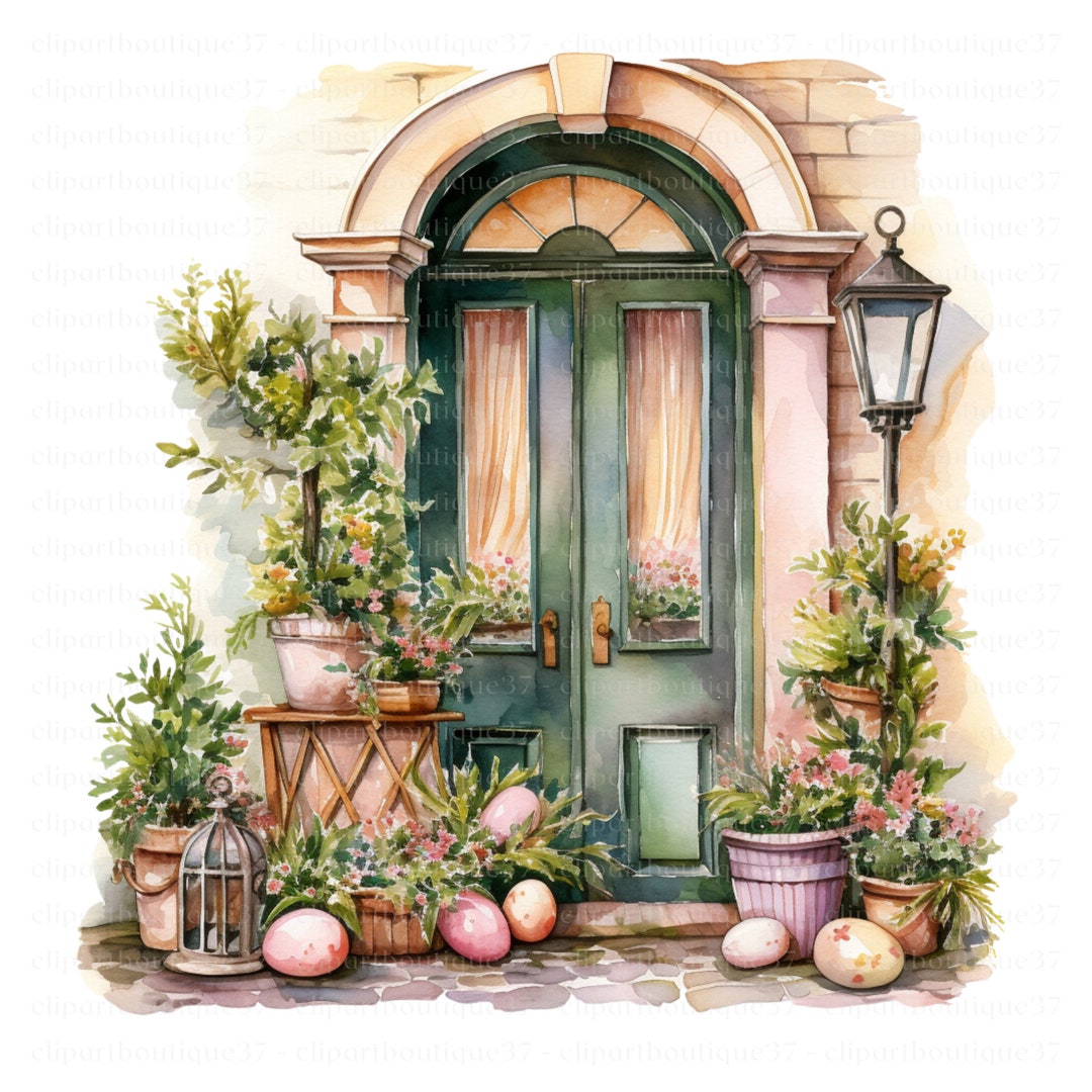 12 Windows and Doors Clipart, Floral Doors and Windows Clip Art ...