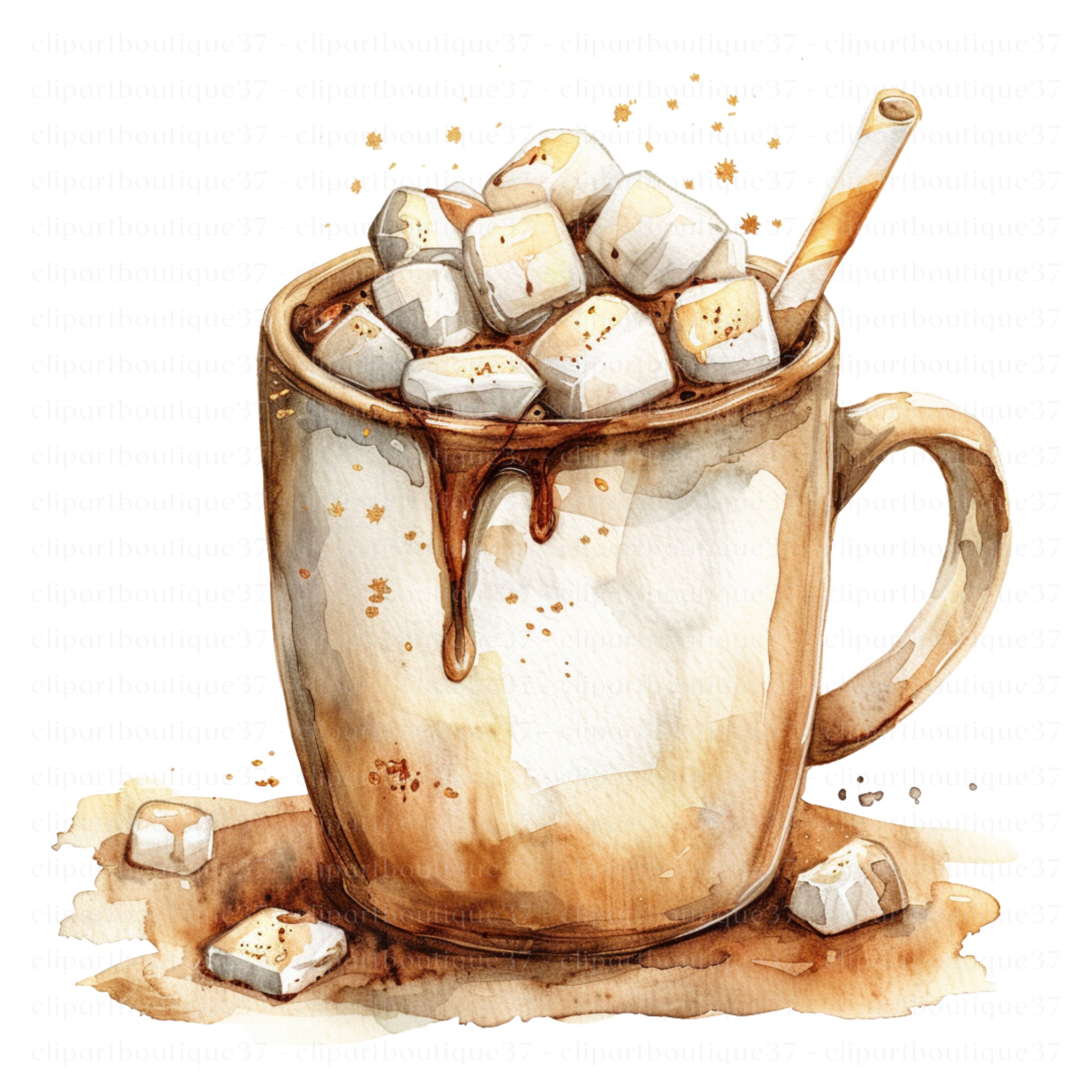 12 Cozy Season Winter Mugs Clipart, Christmas Hot Chocolate Clipart ...