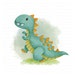 12 Cartoon Dinosaur Clipart, Cute Baby Dinosaur, Printable Watercolor ...